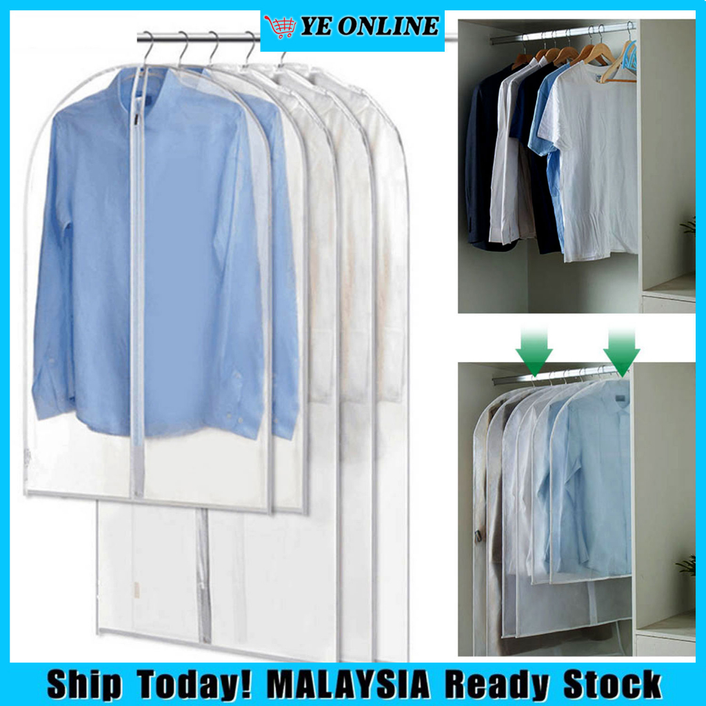 Clothes Dust Cover Extra Thick Dust Proof Reusable Transparent Wardrobe ...