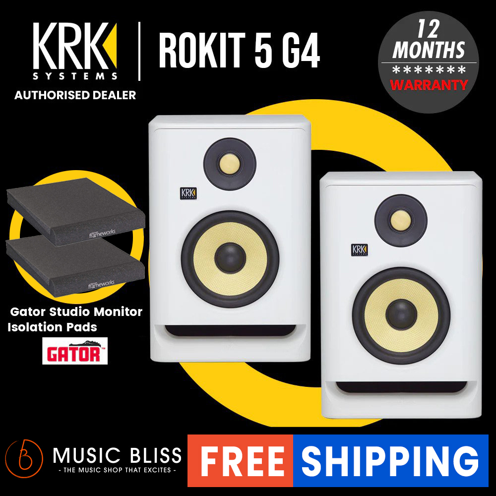 KRK ROKIT 5 G4 5" Powered Studio Monitor with Gator Studio Monitor ...