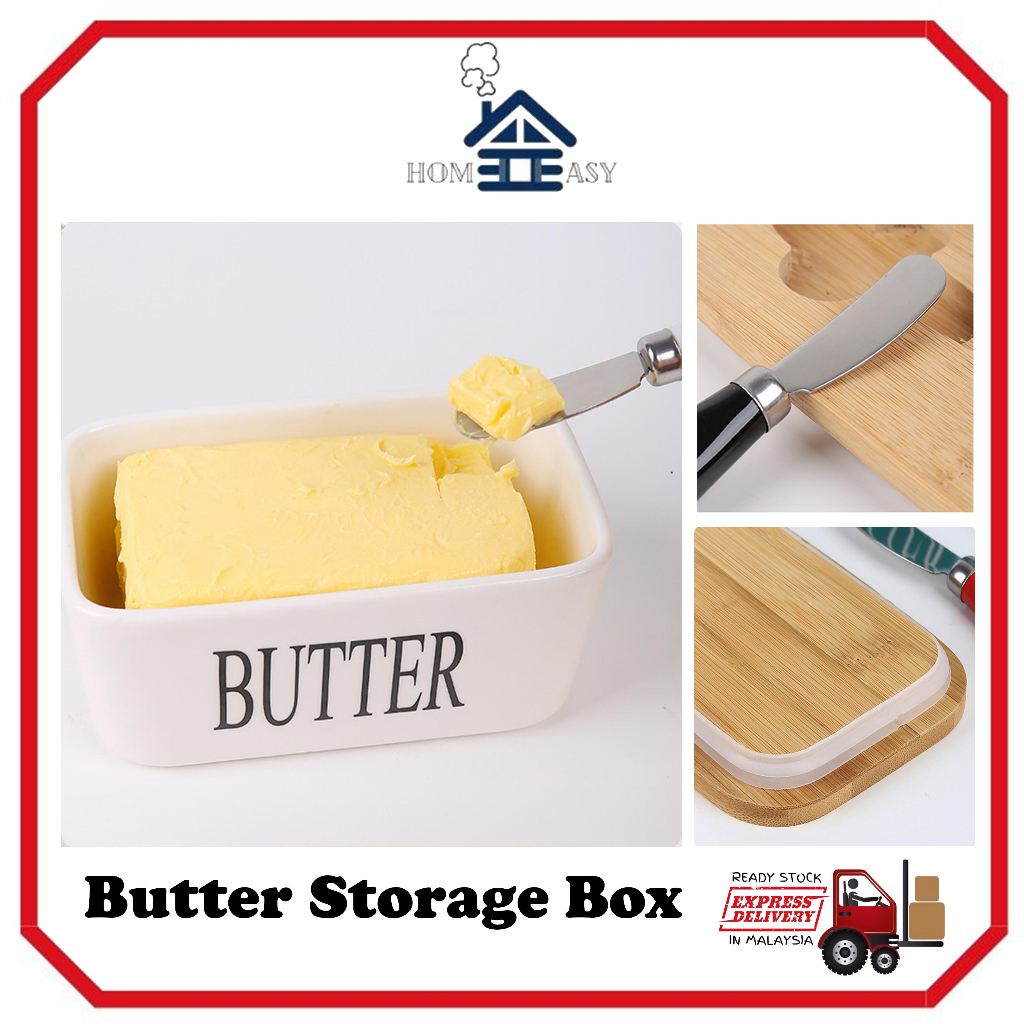 Ceramic Butter Storage Box / Butter Box with Butter Knife | Shopee Malaysia