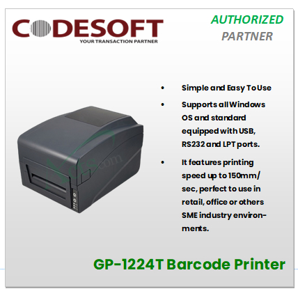 CODESOFT GP-1224T Barcode Printer (Simple and Easy To Use) | Shopee ...