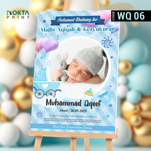 💖Welcome Board Aqiqah💖Majlis Kesyukuran | Welcome Board | Sticker ...