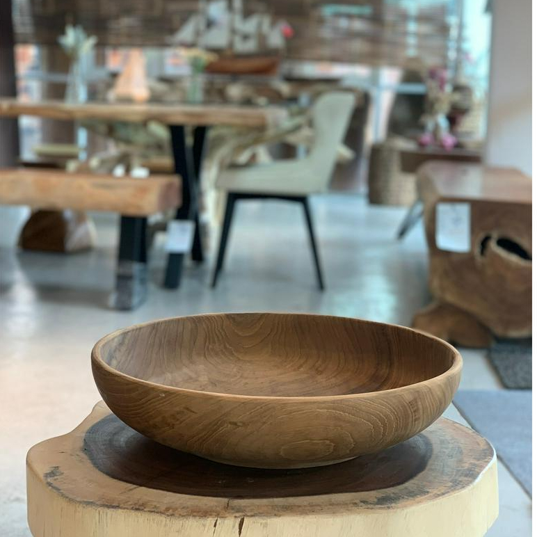 Premium Teak Wood Giant Bowl - Serving Bowl - Mangkuk Kayu | Shopee ...