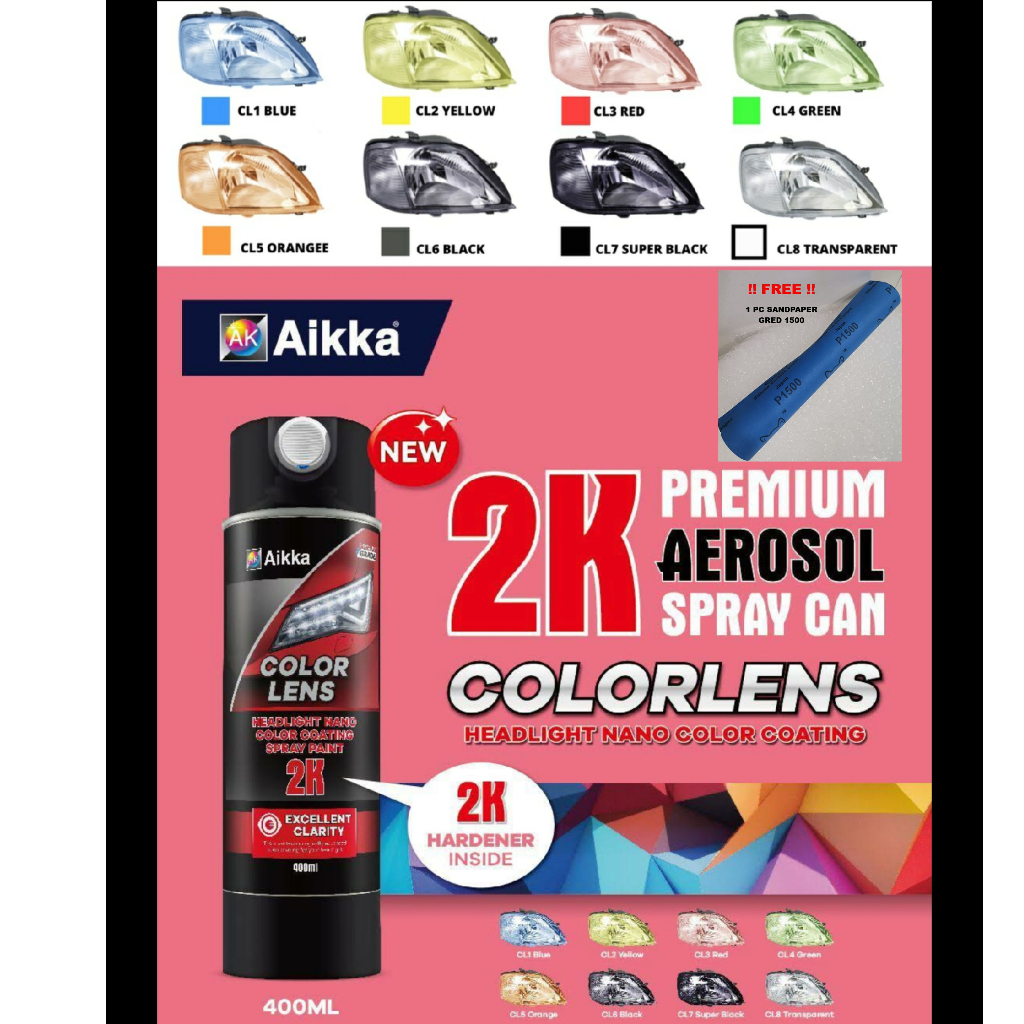 (READY STOCK)Aikka Nano Coating/Headlamp Coating/Aerosol Spray 400gm/2k ...