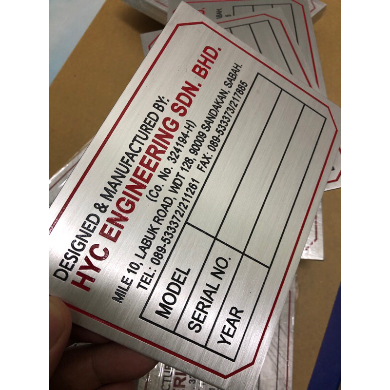 Aluminium plate with color paint (etching/uv print)/Custom Etched Metal ...