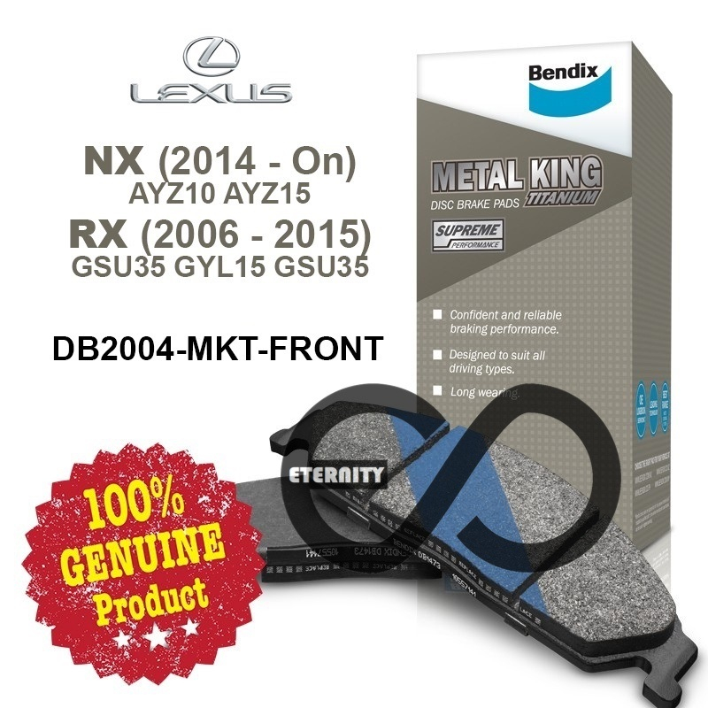 Original Bendix DB2004MKT Front Brake Pad - TOYOTA LEXUS ASU60 ZSU60 ...
