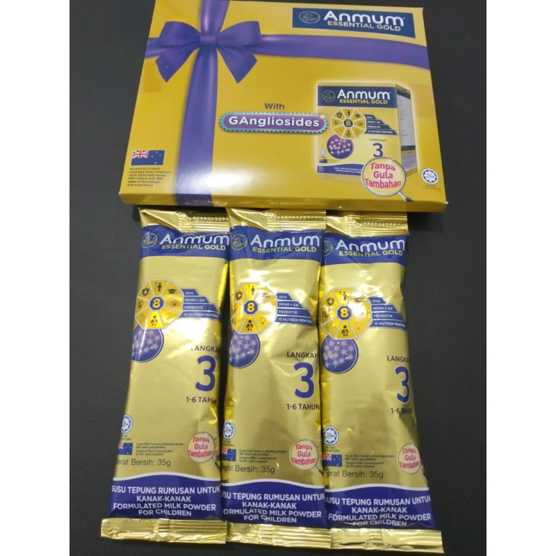 ANMUM ESSENTIAL GOLD STEP 3 FORMULATED MILK POWDER (TRIAL PACK) 35g ...