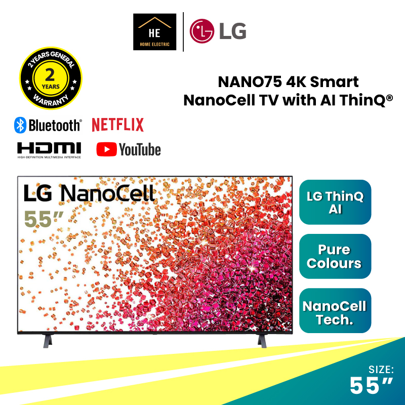 **𝐃𝐄𝐋𝐈𝐕𝐄𝐑𝐘 𝐁𝐘 𝐂𝐎𝐔𝐑𝐈𝐄𝐑** LG 55 inch NANO75 4K Smart NanoCell TV with AI ThinQ® (Model 2022 ...