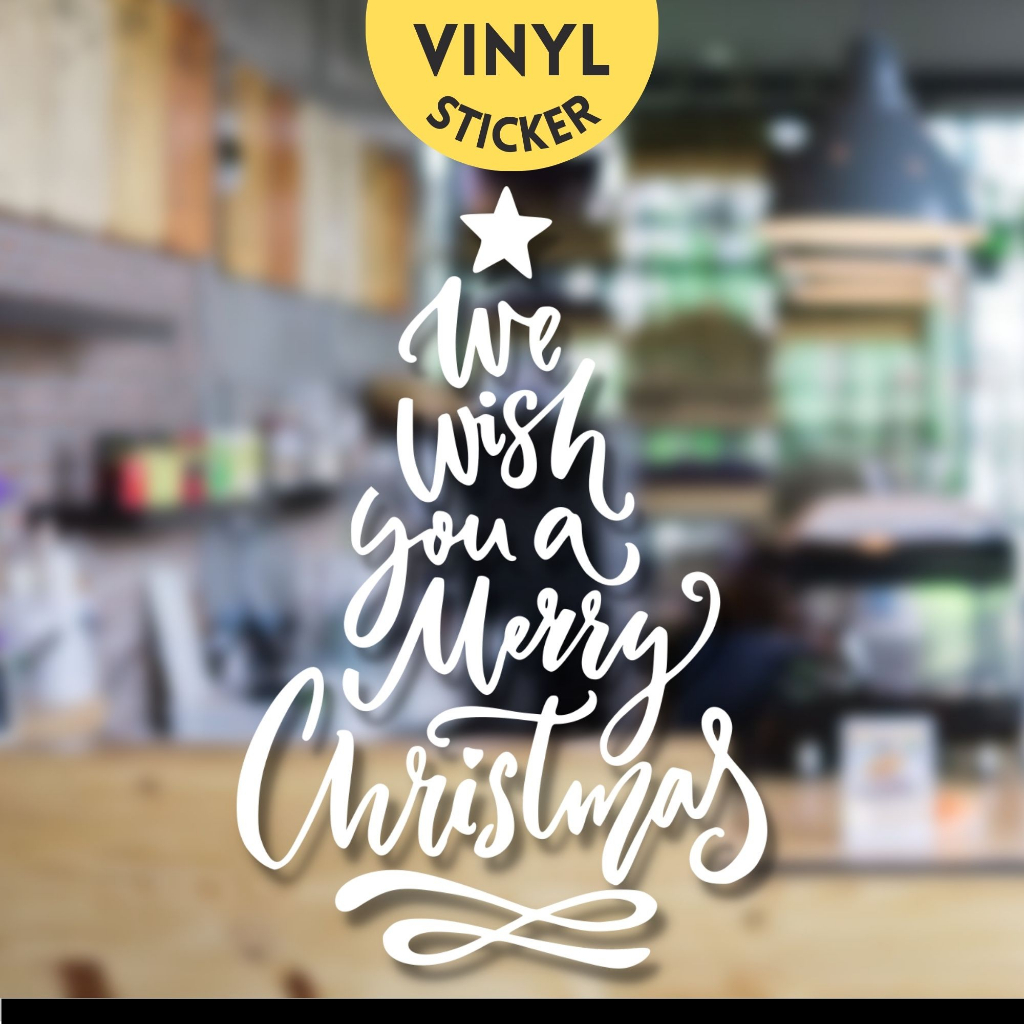 (Ready Made) Christmas Sticker A4 or A3 - Vinyl Decal Sticker for Shop ...