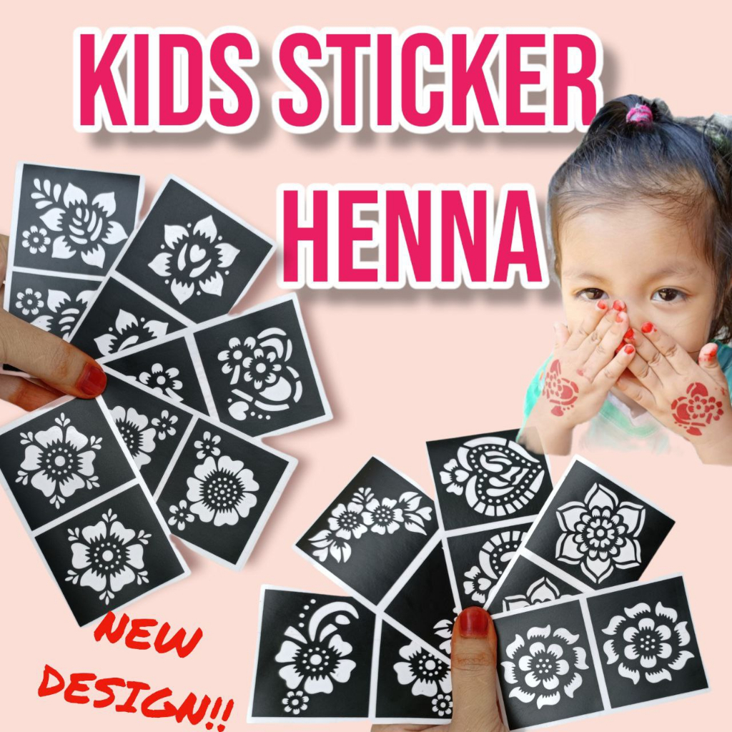STICKER HENNA FOR BABY, TEKAP INAI BABY SIZE / HENNA STENCIL KECIL ...