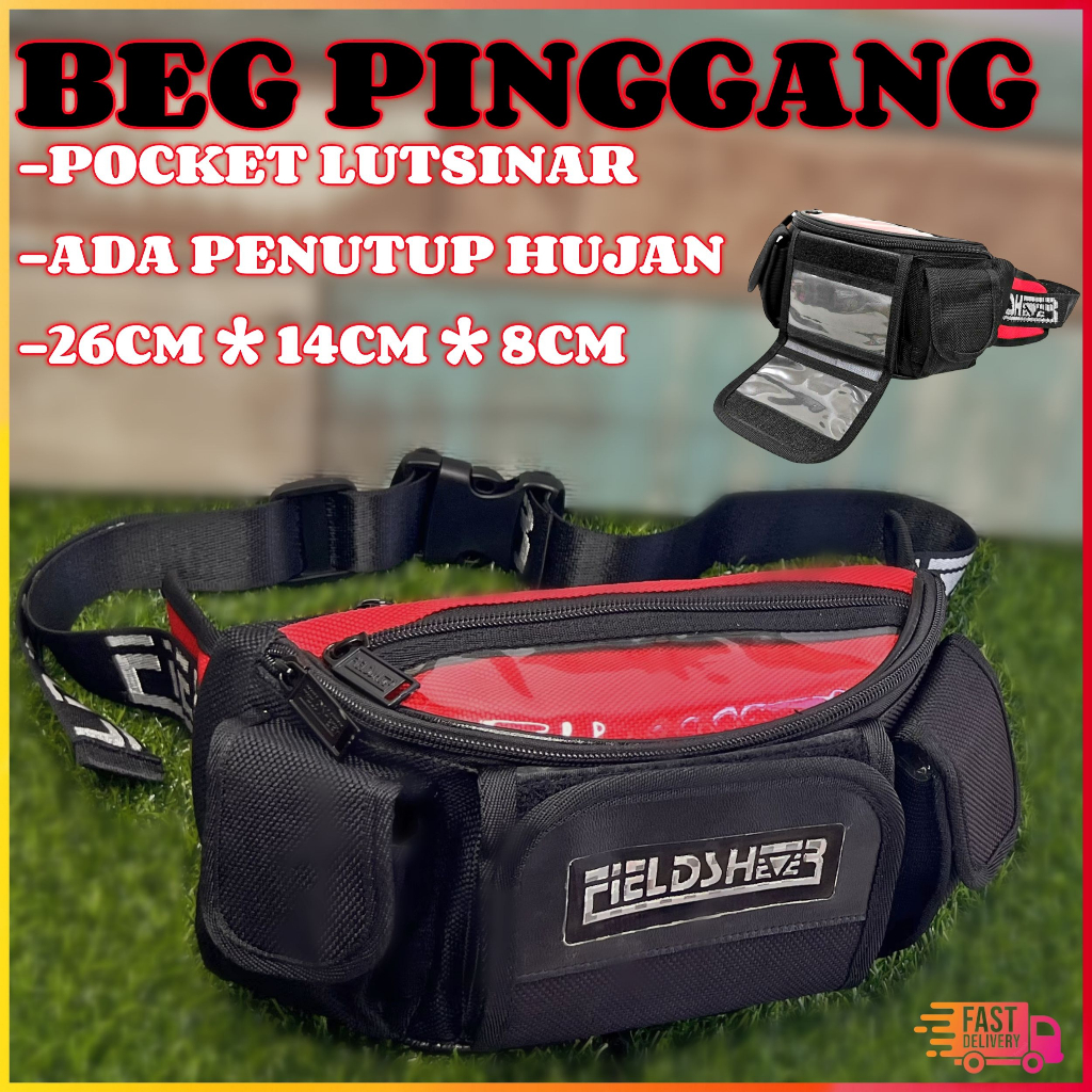 BEG MOTORSIKAL RAIN COVER Fieldsheer Pouch Waist Bag Beg Pinggang ...