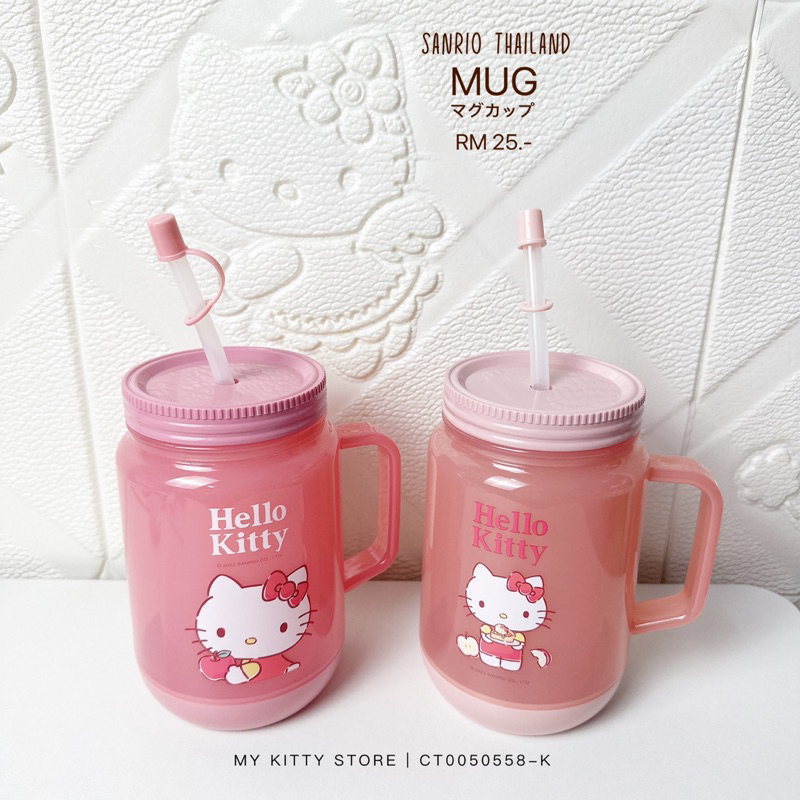 Moshi Moshi Thailand X Sanrio Hello Kitty Plastic Mug with Straw ...