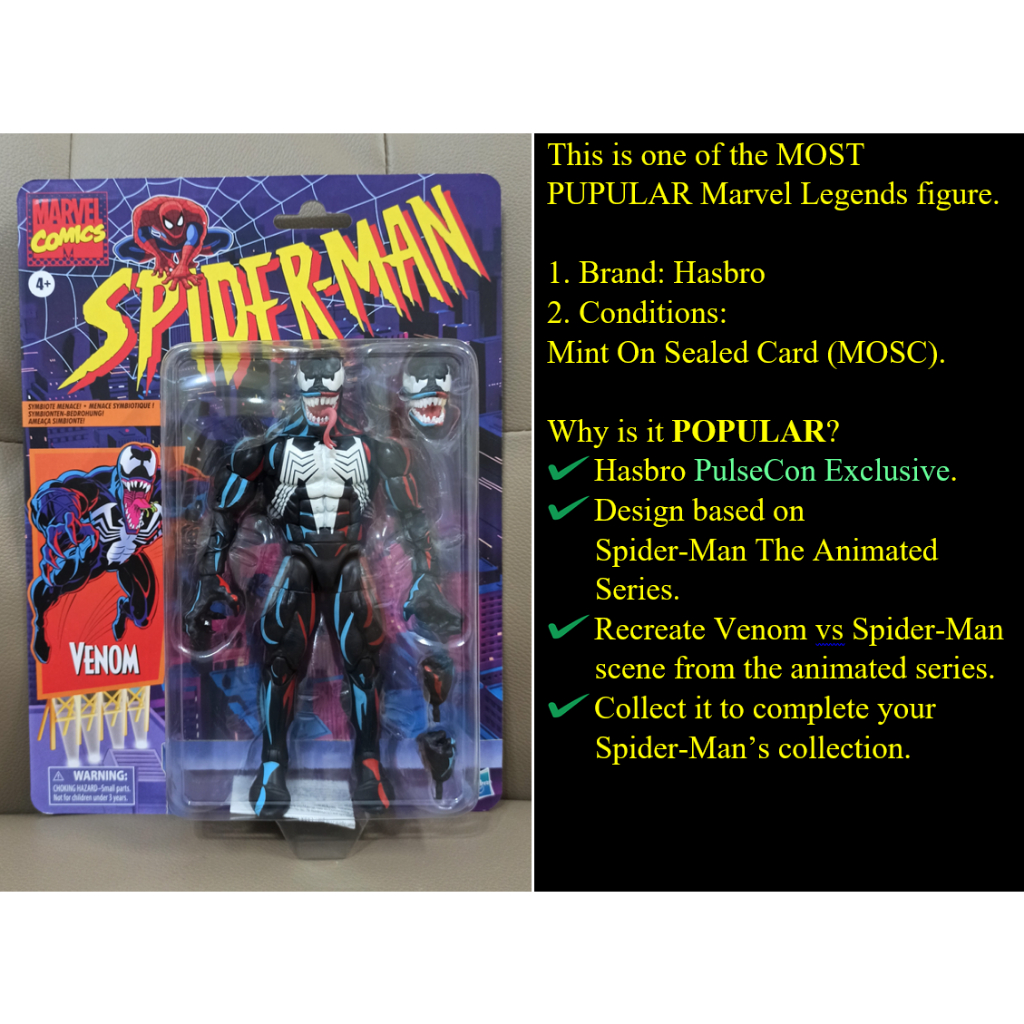 Hasbro Marvel Legends Retro Venom PulseCon Exclusive | Shopee Malaysia