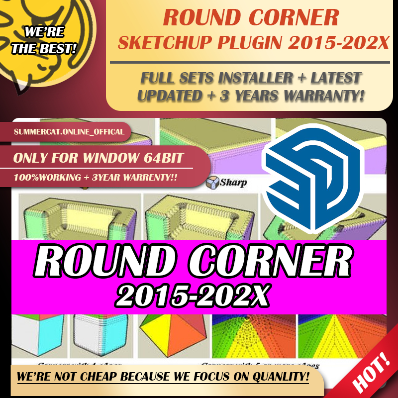 Latest 【ROUND CORNER】2015-202x Fredo6 for Sketchup Plugin Extension ...