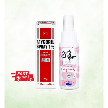 Mycoril Antifungal Feet/Toes Non-sticky Spray 75g + JoyPoo Toilet ...
