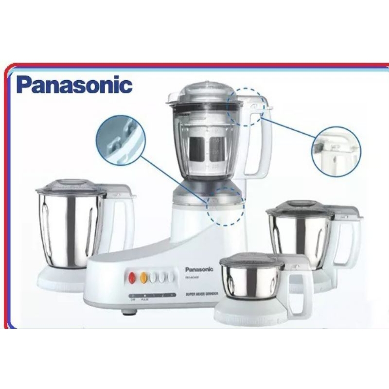 PANASONIC MX-AC400 Mixer Grinder 1000W 4 Jars MX-AC400TSK Fruit Pusher ...