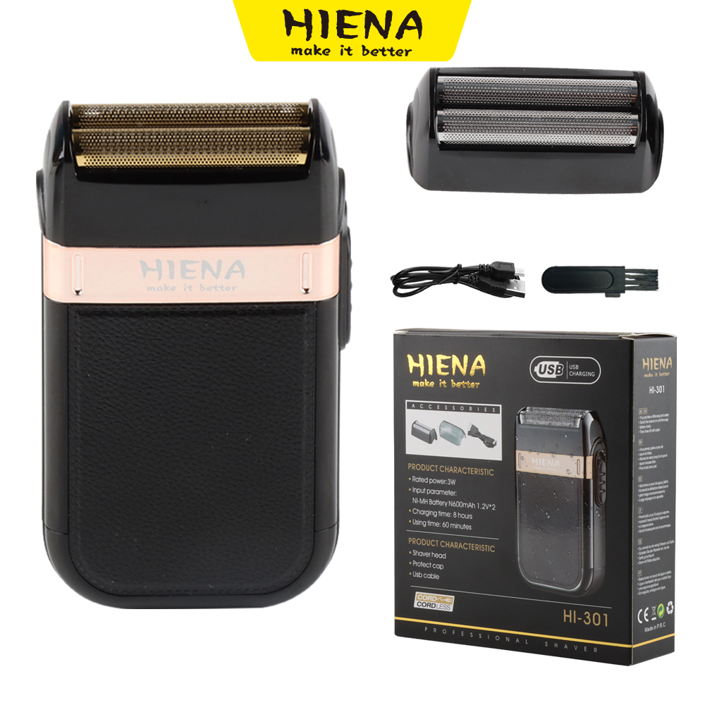 HIENA Waterproof Razor Shaver Cordless Electric Rechargeable Shavers ...
