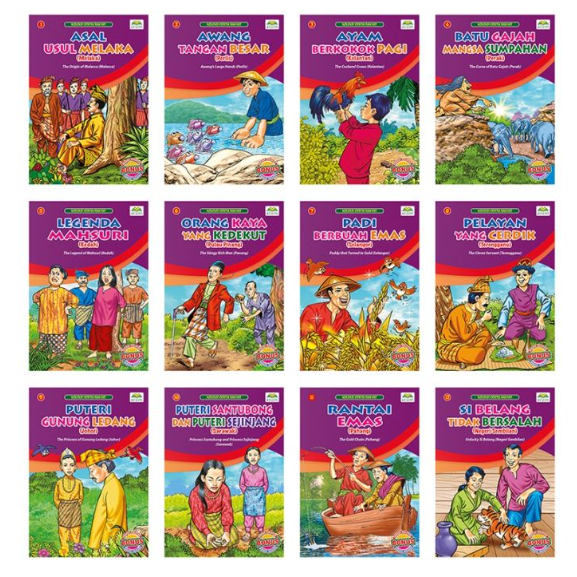 12 Buku dalam 1 Set KOLEKSI SIRI ANGGUR BUKU CERITA dwibahasa BAHASA ...