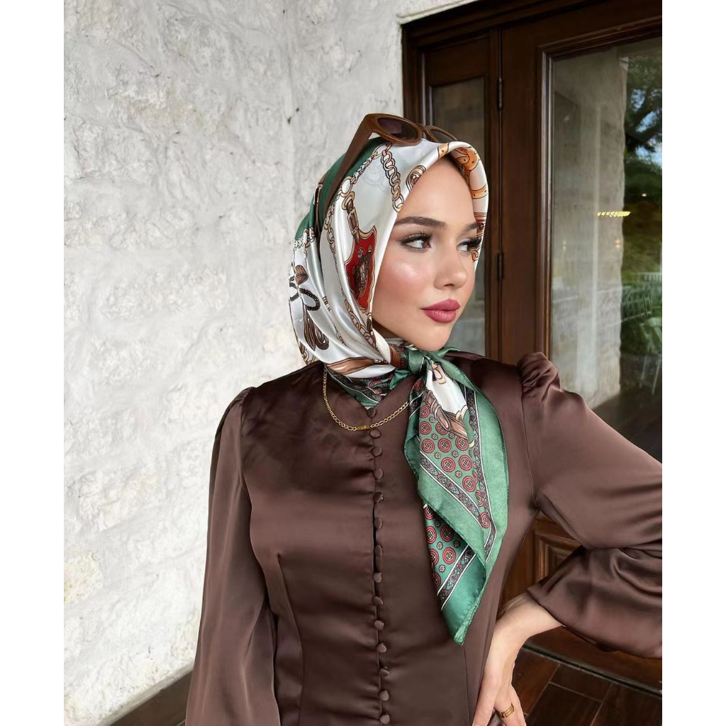 【ROYO OS】High Quality Satin Silk Hijab Tudung Bawal Satin Silk Plain ...