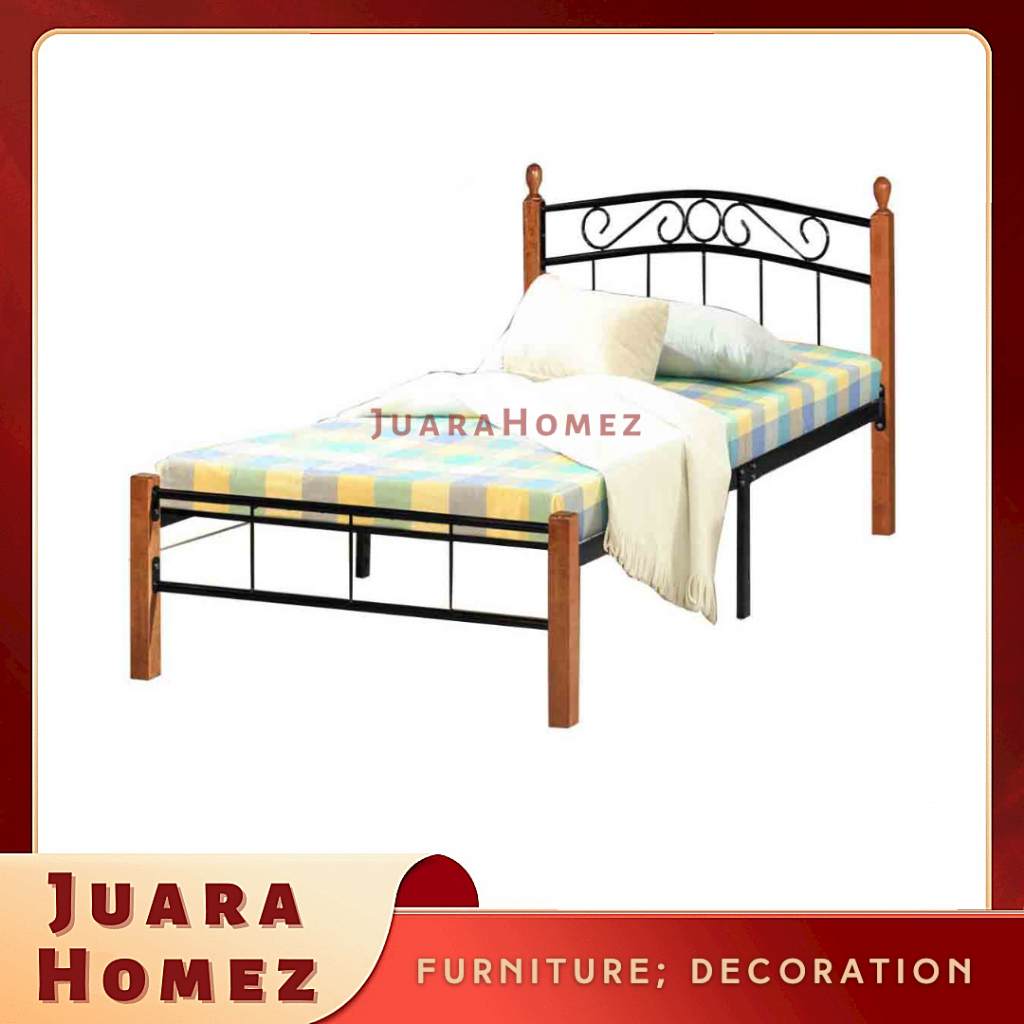 (1unit 1order) Single Bed Frame/ Wood Metal Bed/ Bedroom Furniture/ Bed ...