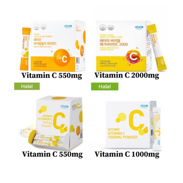 ReadyStock现货 Atomy🇰🇷Vitamin C🍊colour food艾多美水溶性维他命🍊Halal 550mg,1000mg ...