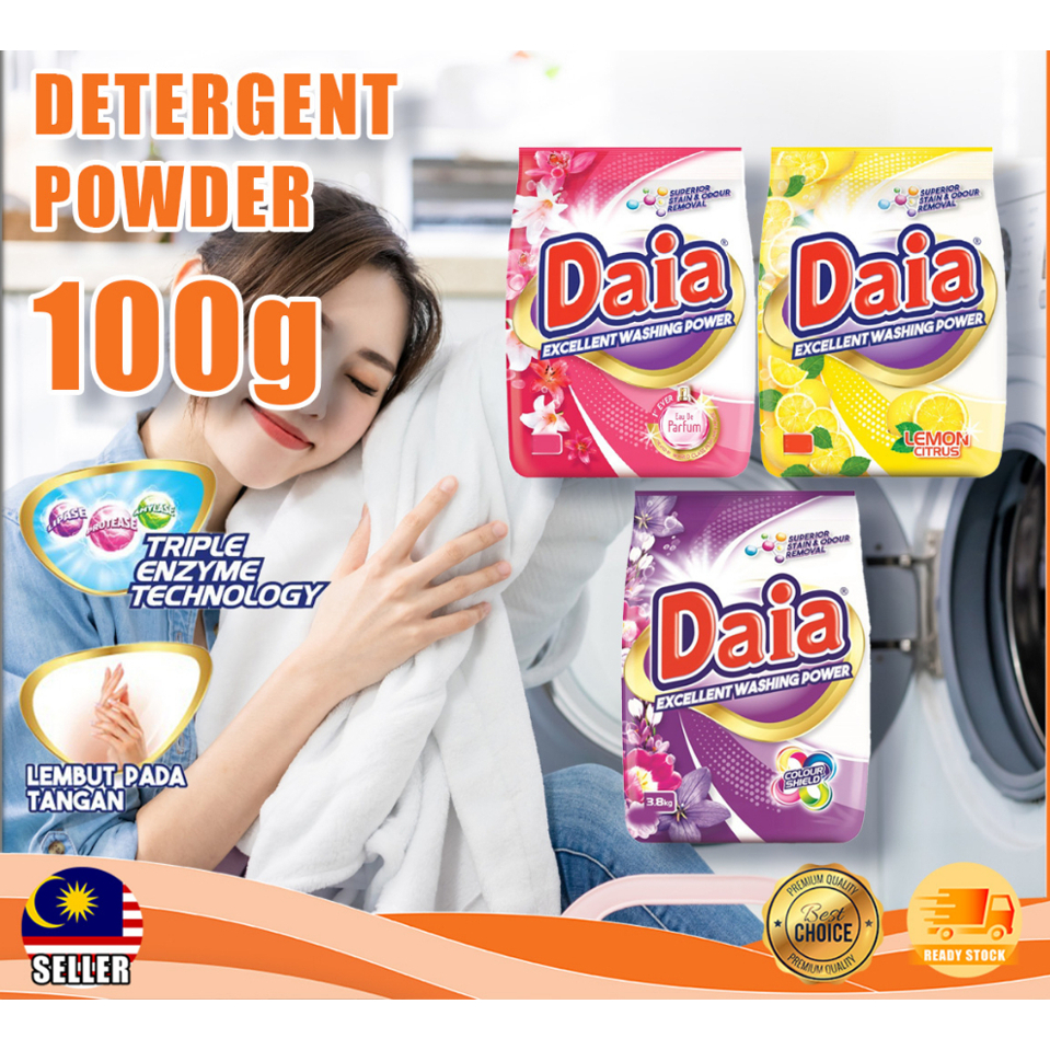 DAIA Excellent Washing Detergent Powder 100g Eau De Parfum Lemon Citrus ...