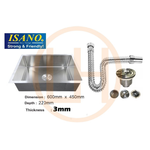 Isano Stainless Steel Single Bowl Sink - B6045NA | Shopee Malaysia