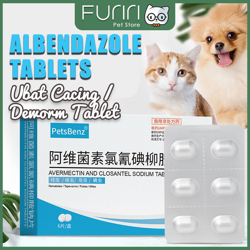 Furiri 6pcs Parasitic Worm Infections Avermectin Tablets Ubat Cacing ...
