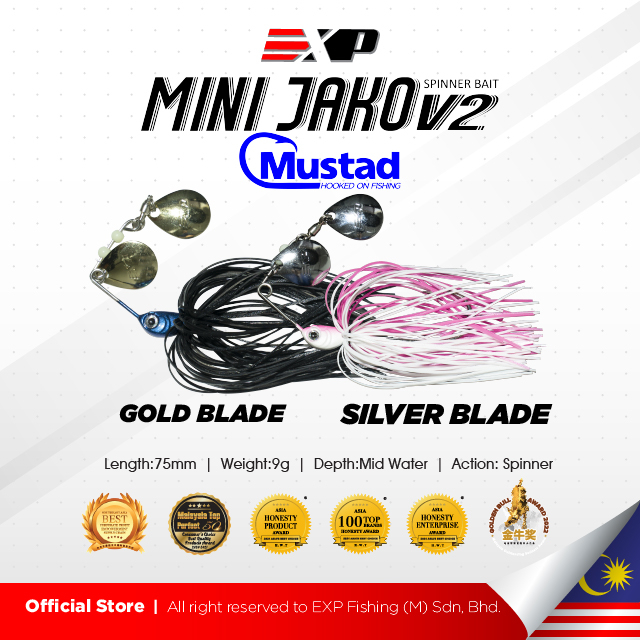 EXP MINI JAKO V2 Spinner Bait Snakehead Fishing Lure Soft Frog Jump ...