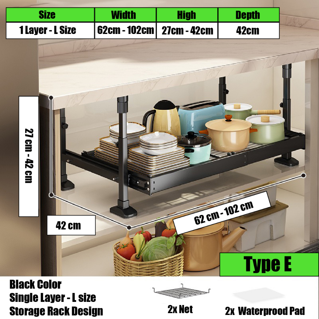Kitchen cabinet pull out dish & bowl rack / multi-function pull out ...