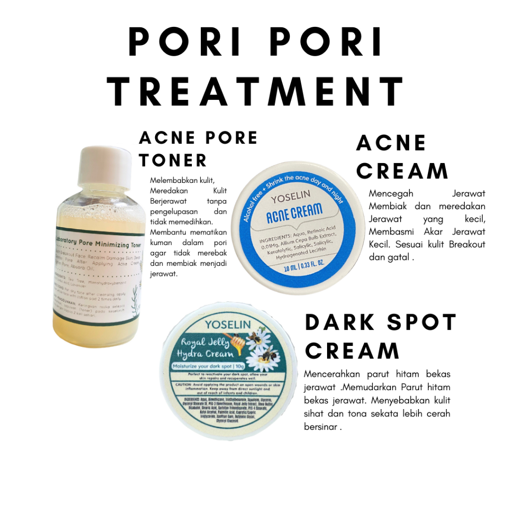 Yoselin Dark Spot Blemish Scar Cream Krim Parut Skin Refine Pore Skin ...