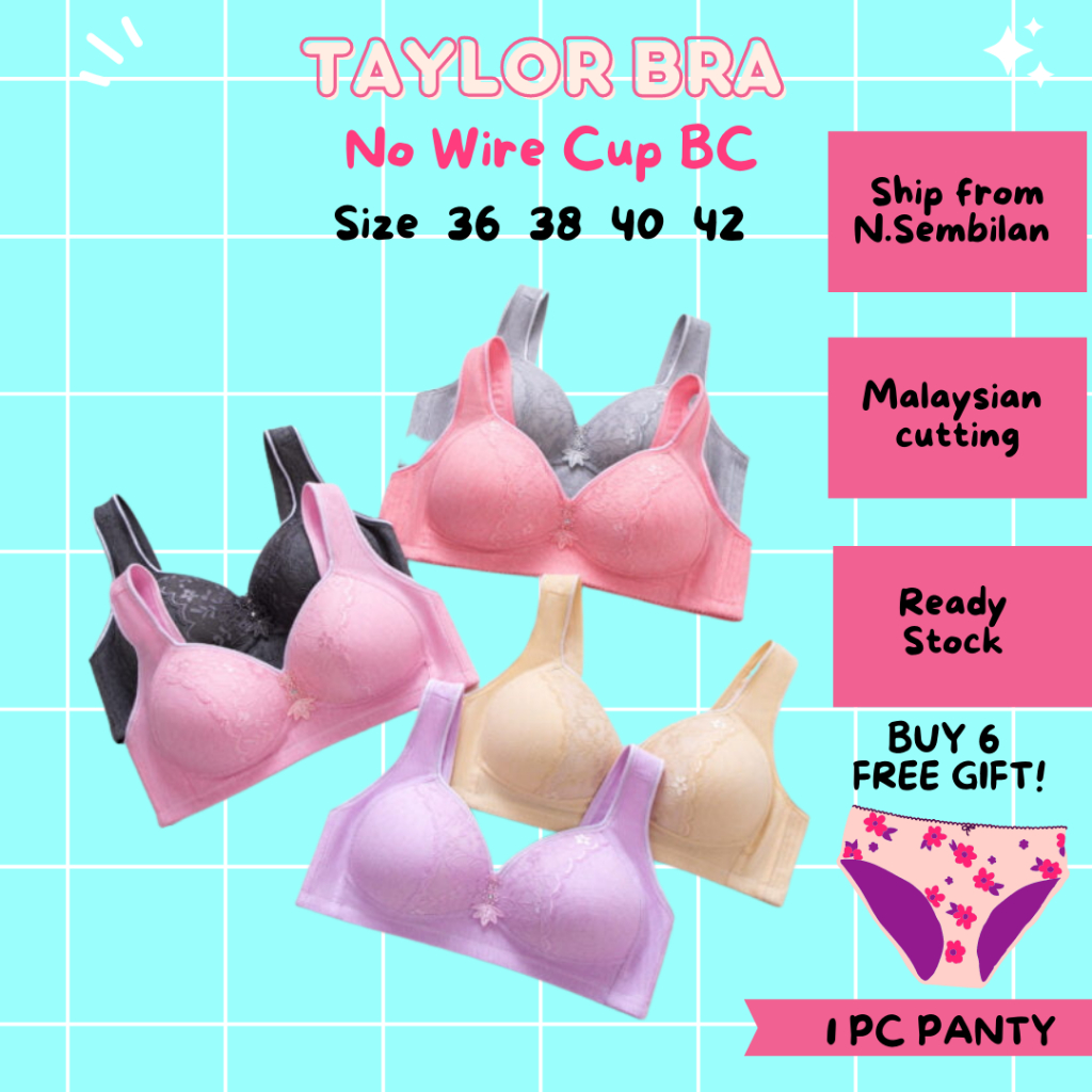 Taylor Bra Plus size Wireless Full Cup C Non Wired Cotton No Wire ...