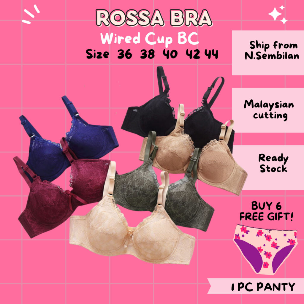 Rossa Bra Plus Size Lace Wired Full Cup B Coverage Underwire Women 36 ...