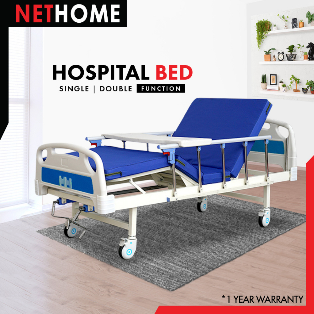 ⚡️NETHOME⚡️Hospital Bed 2 Function Manual (M15) + Mattress/ Katil 3 ...