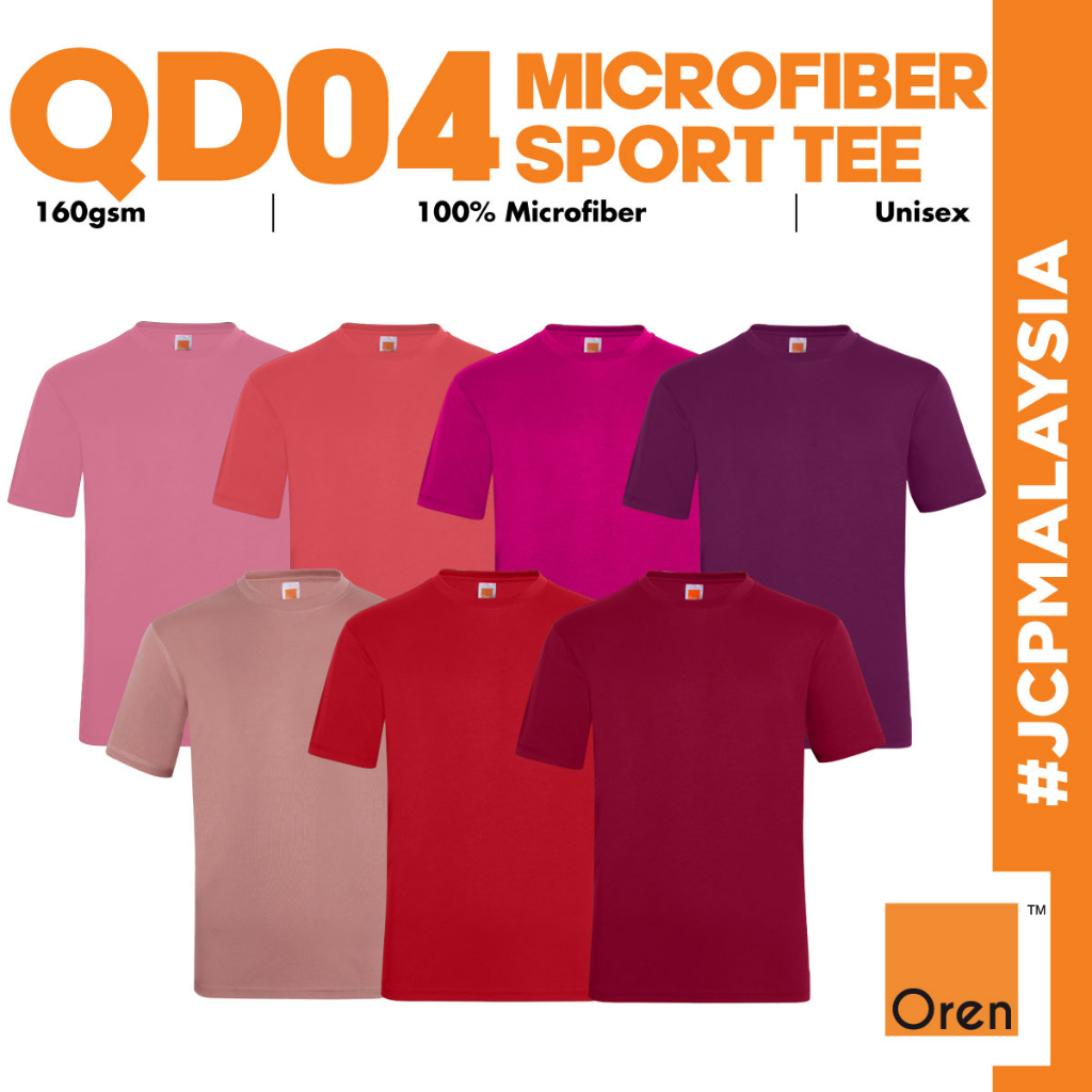 JCP x OREN SPORT QD04 Microfiber Quick Dry Jersey Round Neck Tshirt ...