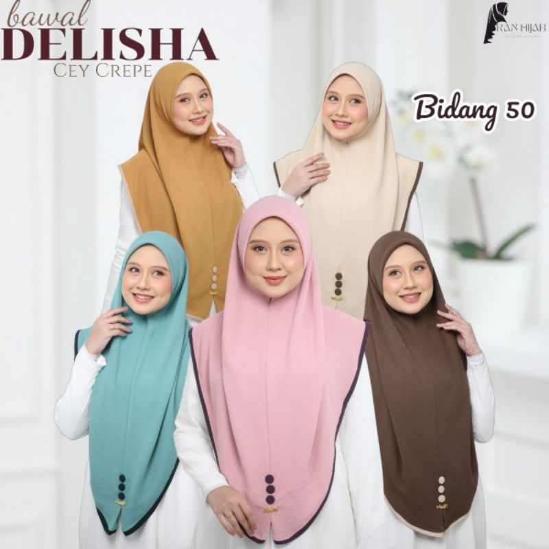 tudung sarung labuh bidang 50 Bawal instant Delisha | Shopee Malaysia