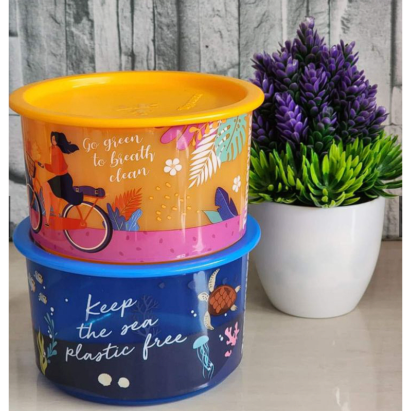 Tupperware Eco Love One Touch 940ml/ Spring Garden One Touch Topper Canister 3L Food container ...