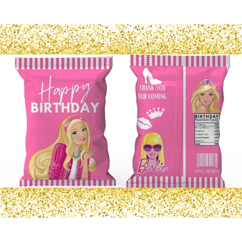 chips bag barbie diy doorgift bag chipsbag birthday (TANPA ISIAN ...