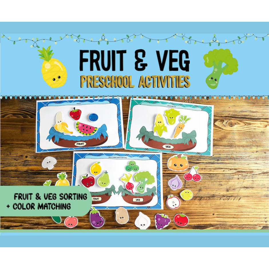 A398 – [PDF] Fruit and vegetables sorting activity busy book 16 pages ...