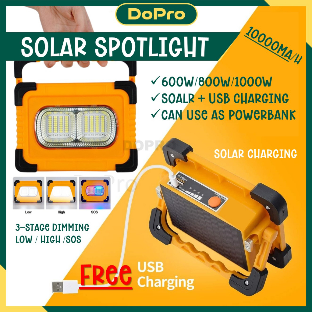 Solar Spotlight 600W/800W/1000W Solar Flood Light Outdoor Portable LED ...