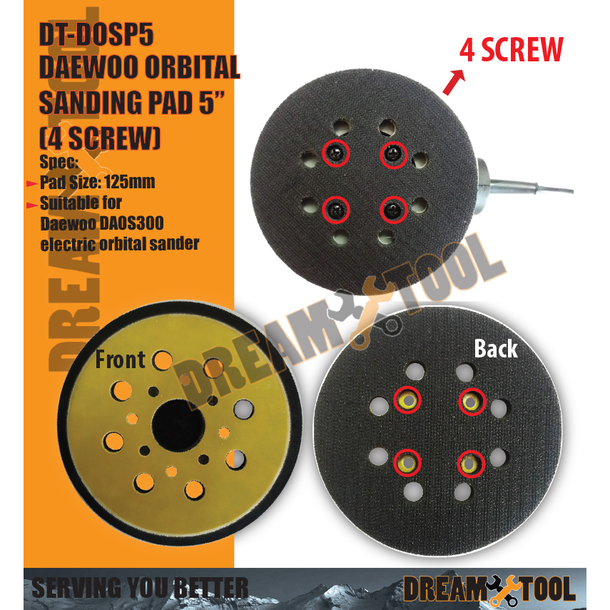 Orbital Sander Replacement Sanding Pad 5” for Daewoo Sander with 8 ...
