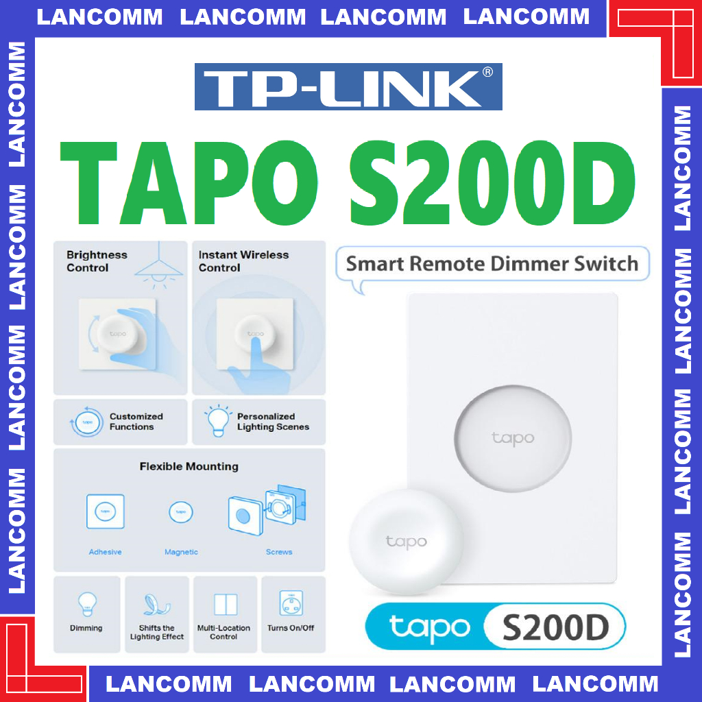 TP-LINK Tapo S200D Smart Remote Dimmer Switch ( TAPO H100 / T310 / T100 ...