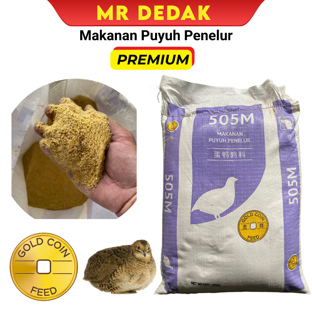 [10KG] [505M] Dedak Puyuh Telur Premium Gold Coin Makanan Puyuh Telur ...