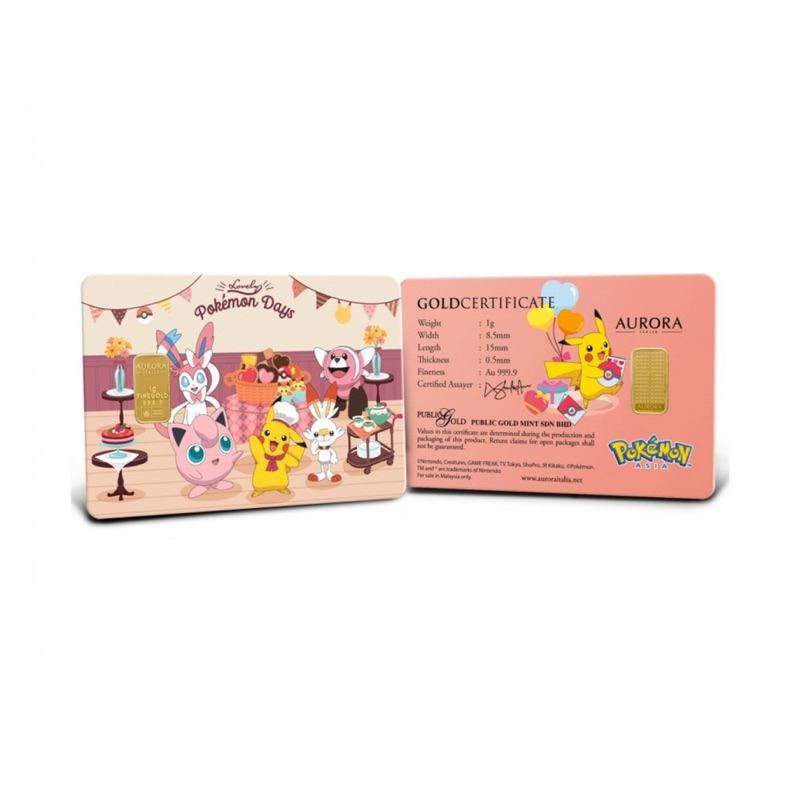 Gold 999.9 - 1g Pokémon goldbar | Shopee Malaysia