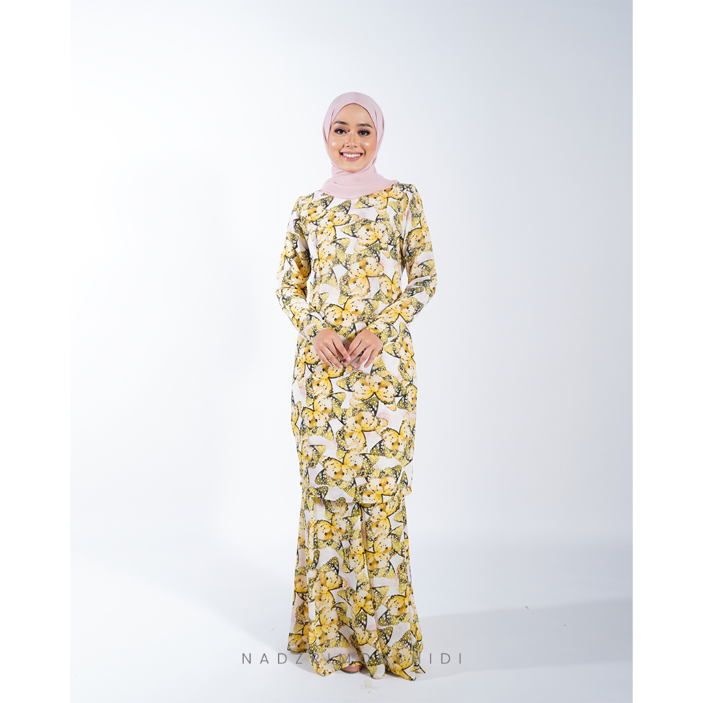 Nadzri Morshidi Tiara Kurung Modern Chiffon Princess Cut Baju Raya 2023 ...