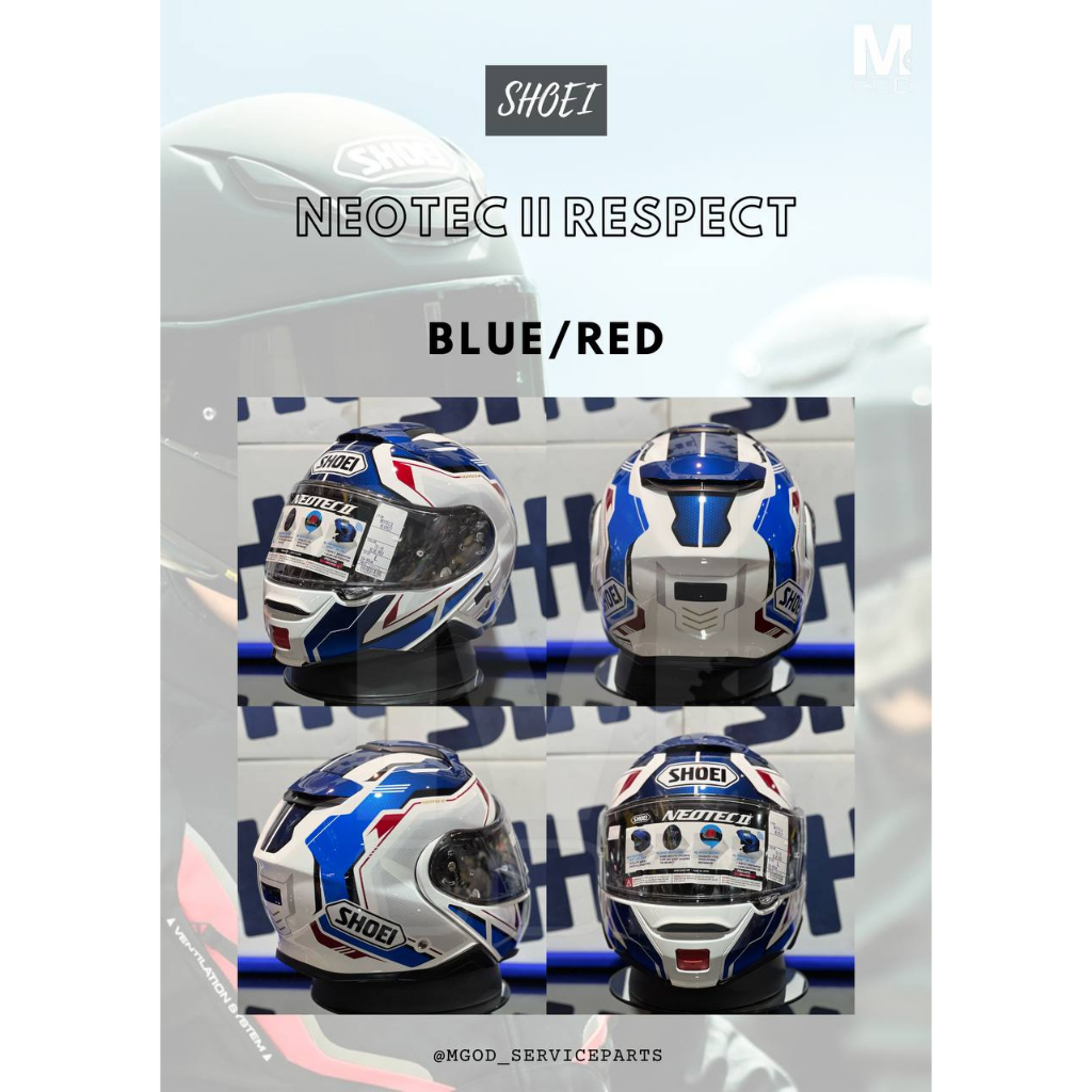 SHOEI NEOTEC II RESPECT TC-10 (BLUE/RED) SHOEI NEOTEC II RESPECT TC-10 ...