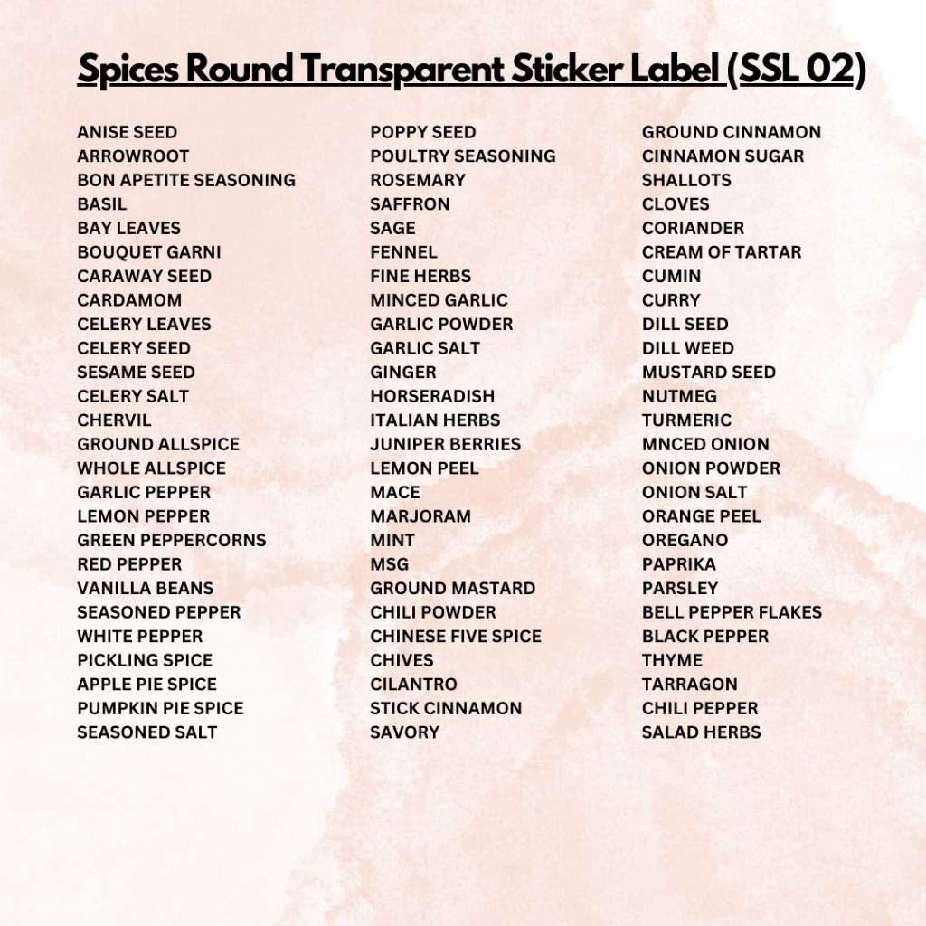 Sticker Dapur Waterproof Sticker Label Rempah Ratus Rumah Laundry Home ...