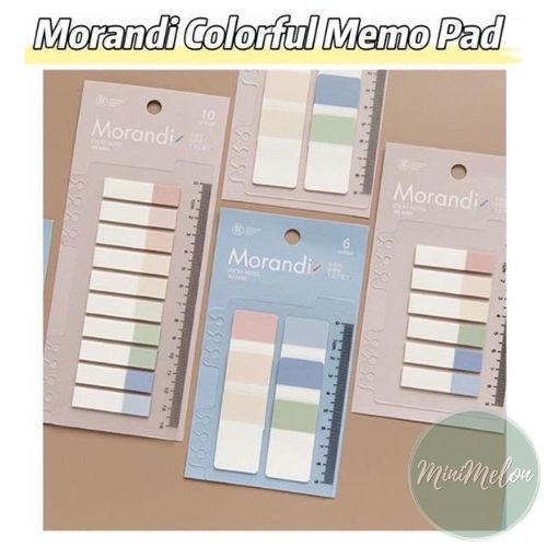 Morandi Sticky Notes with Ruler - Colorful Student Supplies Planner ...