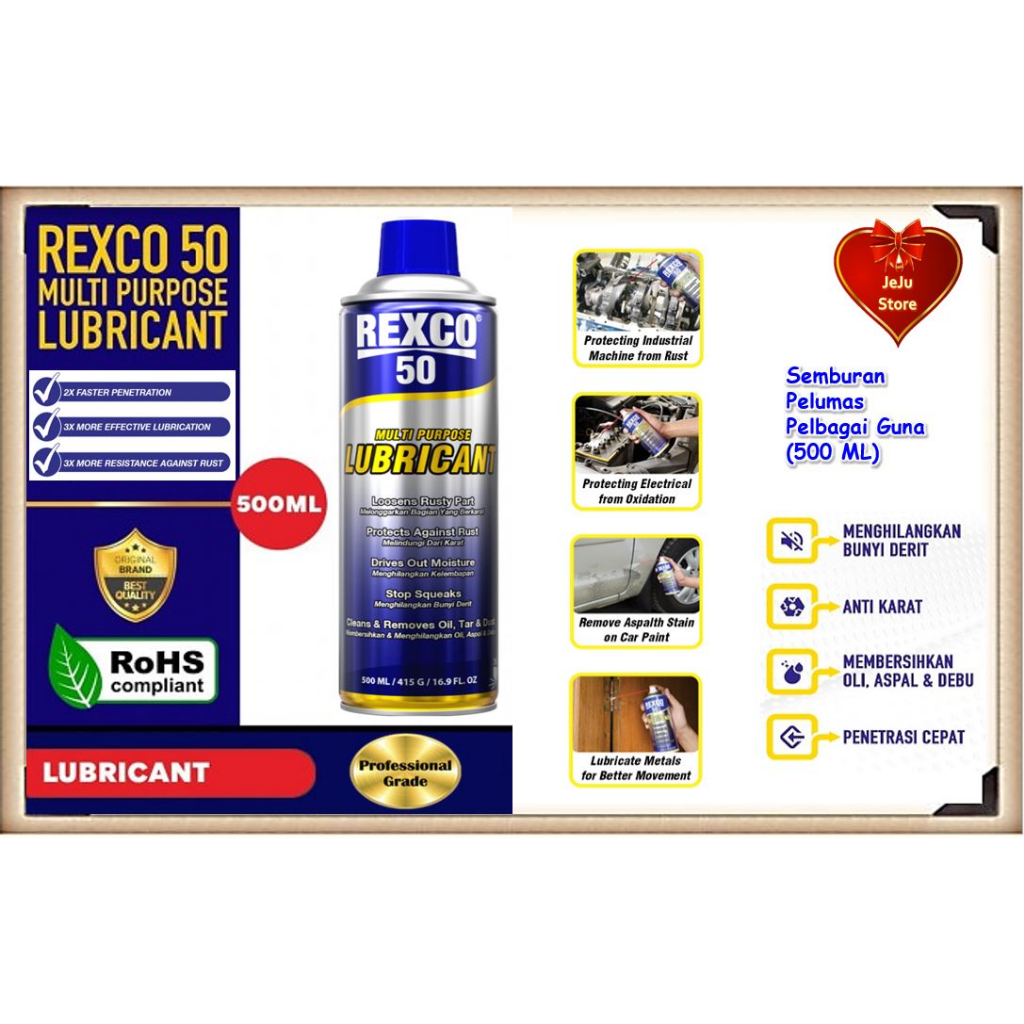 Rexco 50 Multipurpose Lubricant (500 ml) / Lubricant Spray / Minyak ...