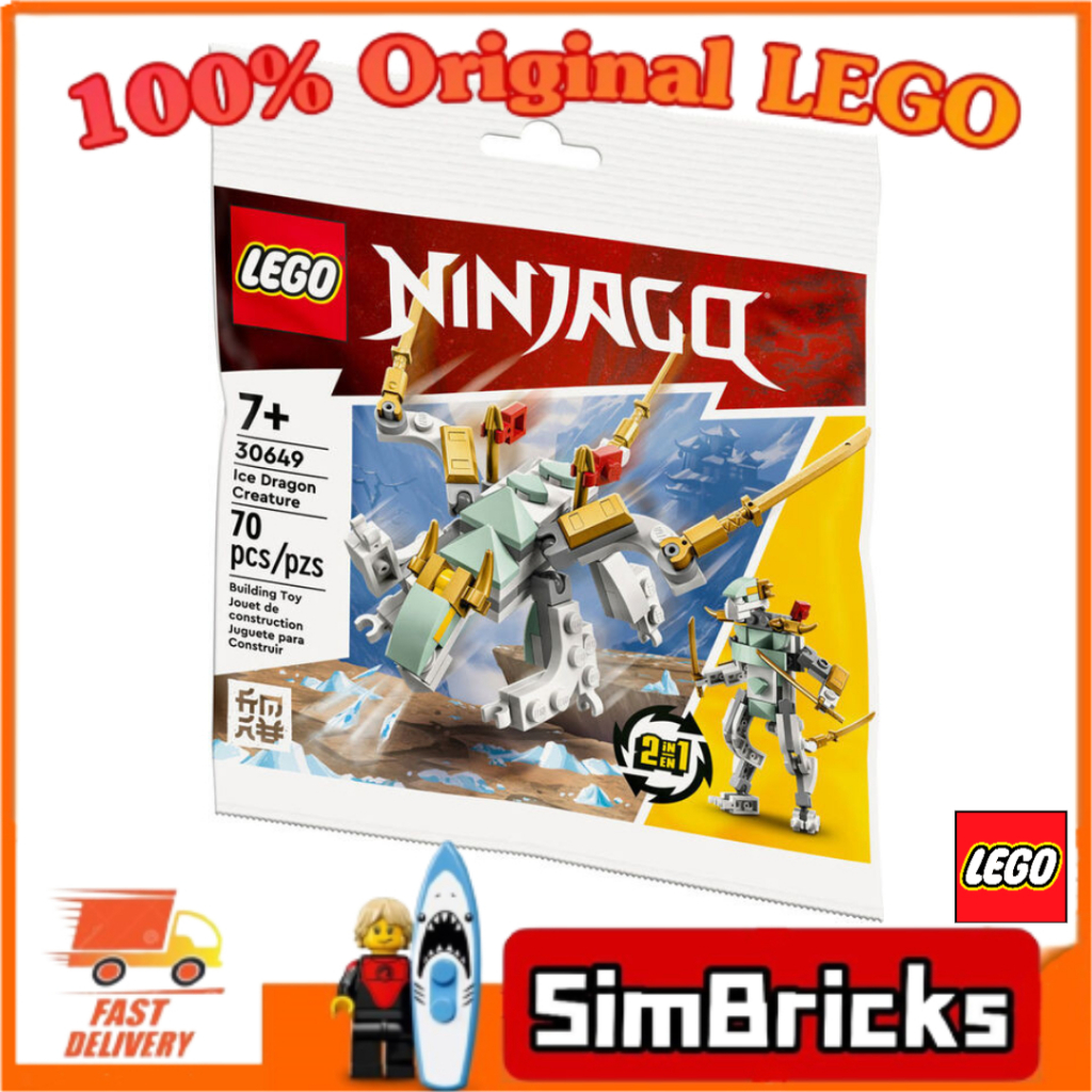 (SimBricks) Lego 30649 Ninjago Ice Dragon Creature Polybag | Shopee ...