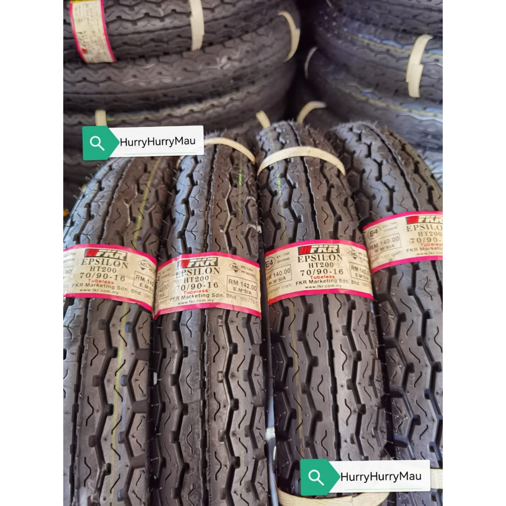 FKR HT200 SCOOTER TL 70/90-14 / 80/90-14/ 70/90-16 (BUNGA TT Scooter FKR) Motor TUBELESS Tyre ...